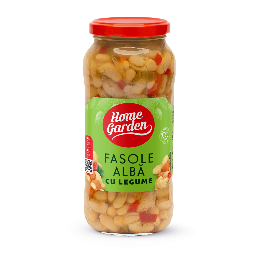 HOME GARDEN Fasole Alba Cu Legume 580ml - Homegarden